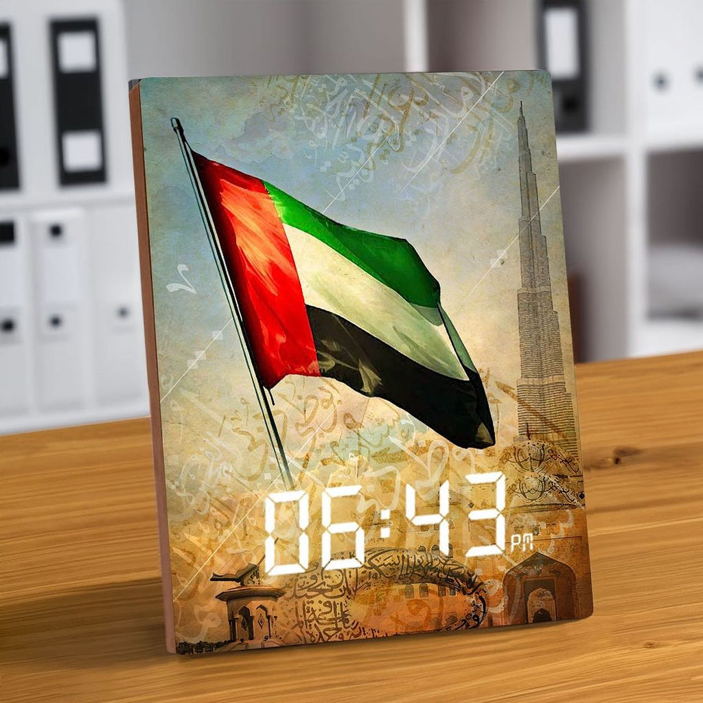 Gifts | Rovatti Top Edition Digital table clock - UAE Flag | Top UAE ...