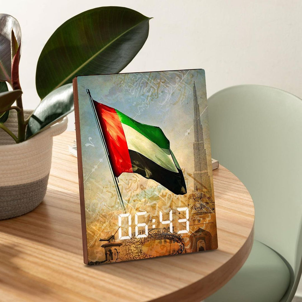 Gifts | Rovatti Top Edition Digital table clock - UAE Flag | Top UAE ...